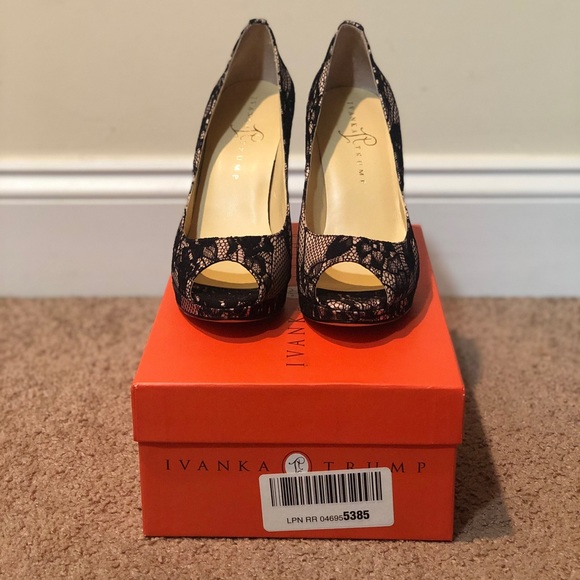 Ivanka Trump | Shoes | Ivanka Trump Platform Black Lace Pump | Poshmark